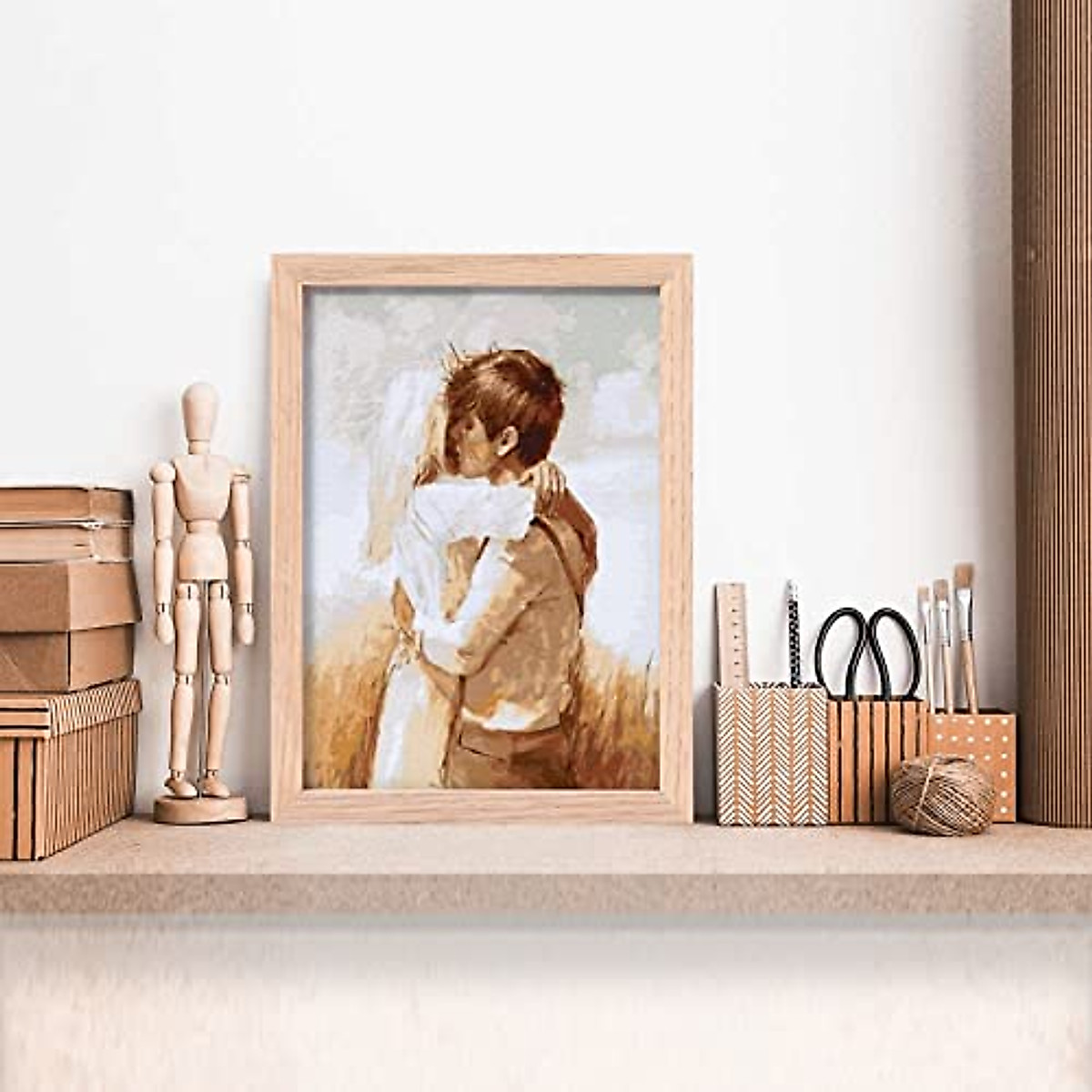 ATOBART 5x7 Picture Frame, OAK Wood Photo Frame with Perspex Glass for Vertical or Horizontal Tabletop Wall Display for Photos, Paintings, Posters, Artwork, Birthday Christmas Gift, Set of 6