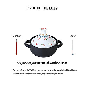 GFHVDC tagine pot moroccan for cooking Stoneware Tajine with Ceramic Cone-Shaped Closed Lid, Ceramics Casserole with Lid Handles, Tagine Cooking Pot High Temperature Pots and Pan, Housewarming Gift