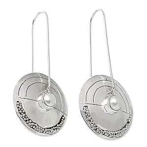 NOVICA Artisan Handcrafted .925 Sterling Silver Drop Dangle Earrings | Freshwater Cultured Pearl Drop Earrings | Handmade Drop & Dangle Earrings | Jewelry Dangle Earring | Birthstone Dangle Earrings