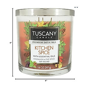 Tuscany Candle Empire Candle Candle Kitchen Spice Premium Satin Wax Candle 14oz, 6IVA