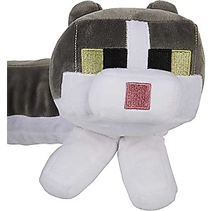 Minecraft Plush Cat Neck Pillow, Purring Sounds, Press Paw to Activate, Soft Travel Toy (Amazon Exclusive)