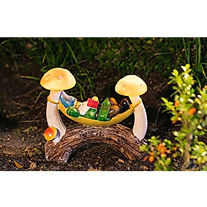 VP Home Chillaxing Gnome in a Hammock Solar Powered LED Outdoor Decor Garden Light