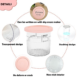 YQL 24oz Containers Replacement for Ninja Creami Deluxe Pints and Lids,Extra Pint Compatible with Ninja NC500 NC501 Series Creami Deluxe ice Cream Makers Dishwasher Safe(4 Color)