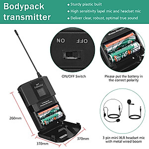 MicrocQueen Wireless Microphone System, 4-Channel UHF Professional Mic, Automatically Pair Metal Cordless Mic with 2 Handheld and 2 Bodypack, 400ft Range, for Singing, Karaoke, Party, Wedding, Concert