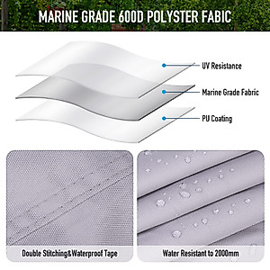 MAROUTE Waterproof 600D Polyester Square Hot Tub Cover Outdoor SPA Covers 85 x 85 x 19 Inch