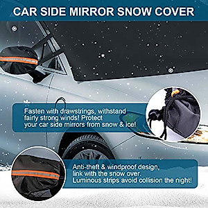 LADER Windshield Cover for Ice and Snow, Car Windshield Snow Cover, Windshield Frost Cover Ice Removal Wiper Protector, Windshield Snow Ice Cover with Magnetic Edges for Most Cars Trucks Vans and SUVs