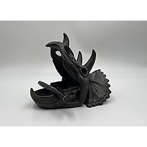 Happy Long Ears Resin Dinosaur Skull Model Decoration - Simulated Triceratops Skeleton Home Office Decor. Key, Phone Holder …