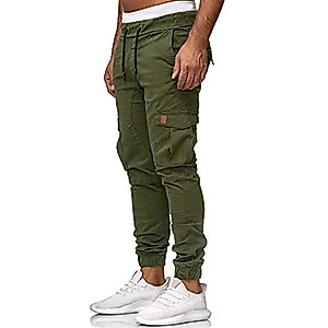 Work Wear Combat Fitness Drawstring Pockets Rope Loose Sweatpant 2023 Outdoor Autumn Men's Cargo Casual Pants Plain Color Joggers Men's Heavyweight Cargo Fleece Sweatpants MAIUS31011HOT0027