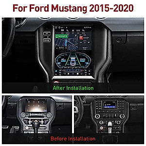 YULU E10 Car Radio Replacement for Ford Mustang 2015 to 2021 10.4 inch 4G+64G in-Dash Head Unit 5G WiFi Wireless Carplay Voice Compatible with Sirius XM DSP GPS Navigation
