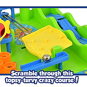 TOMY Games Screwball Scramble Marble Run Game for Kids - Timed Marble Maze Kids Games - Cooperative Board Games for Family Game Night - 1-4 Players - Ages 5 Years and Up