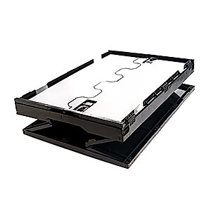 Storage Compat Storage Bin, Nettuno 4323-B06, Plastic Stacking Container, Lidded Storage Bin, Hardware and Tool Storage, Collapsible Bin, Black, 15.75x11.81x8.66 Inches, Medium Size, Individual Pack