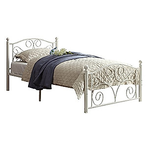 Homelegance Pallina Metal Platform Bed, Twin, White