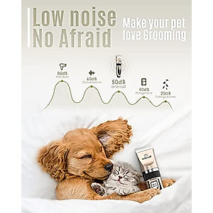 oneisall Dog Shaver Clippers Low Noise Rechargeable Cordless Electric Quiet Hair Clippers Set for Dogs Cats Pets