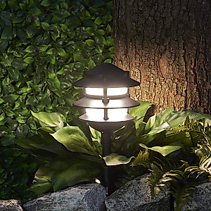 Paradise Laurentide Low Voltage 11W/12V 3 Tier Walklight, Path Light, GL22764, Black