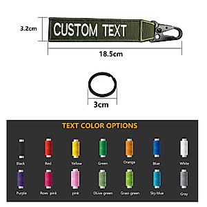 silkmilk Custom Keychain, Personalized Keyring Double Sided Embroidery, Automotive Key Chain For Motorcycle Car & Bike (1-Line-Text)