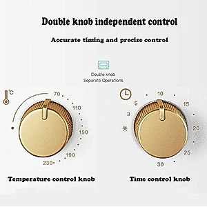 12L Mini Oven,Electric Cooker and Grill Home Baking Small Oven Timer Double Glass Door Top and Bottom Heat Convection Countertop Toaster Oven (White) (White)