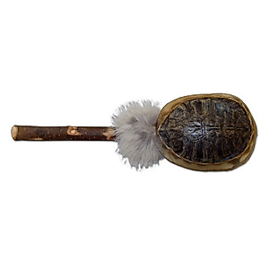 Native American "Style" Turtle Shell Rattle with Fur
