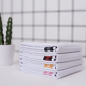 LXOMILL Funny Kitchen Towels, Cute Decorative Dish Towels Sets, Absorbent Waffle Hand Towels, Housewarming Gifts for New Home, Women, Mom, Set of 4, Funny House Warming Presents, Hostess Gifts