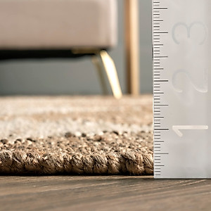 Rugs USA x Arvin Olano Louie Diamond Checkerboard Jute Area Rug, 3x5, Natural