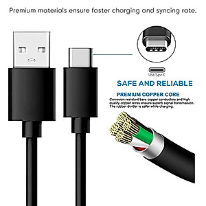 USB C Wall Charger Charging Cable Cord Fit for T-Mobile REVVL 6 PRO 5G/REVVL V+ 4 4+ 2 Plus 4 Plus/Revvlry+, Nokia T10 T20 XR20 X100 G300 8V C100 C200 G10 G21 G11 N1 7.1, TCL Stylus 30 XE 4X 5G Phone
