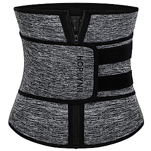 HOPLYNN Neoprene Sweat Waist Trainer Corset Trimmer Shaper Belt for Women, Workout Plus Size Waist Cincher Stomach Wraps Bands Gray Medium