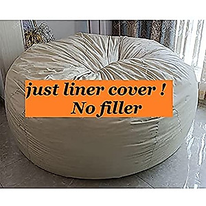 WUTTLE Bean Bag Inner Liner Cover(No Filler), 6 7ft Inner Liner for Bean Bag Chair Couch Cover Seat Lazy Sofa High Capacity Replacement Cover with Zipper (Size : D180H90CM)