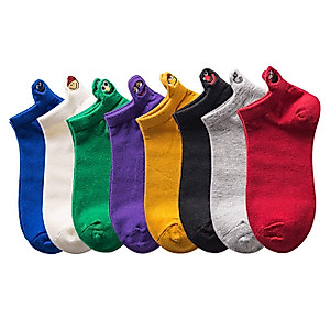 Line b Athletic Running Socks for Women with Cotton, Ankle Athletic Cushioned Sport Socks, Low Cut Socks for Arch Support (6 Pairs), Multicoloured 01, Medium