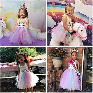 Tutu Dreams Unicorn Dress for Girls Party Dress Up Clothes Gifts Fashion Summer Sundress Dresses Birthday Decorations (Sequin Unicorn, 1-2T)