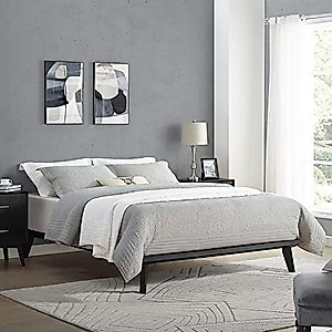 Classic Brands Canton Wood Platform Bed Frame Black, Queen