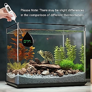 Fish Tank Temperature Gauge, Aggforbl Teardrop Aquarium Thermometer LED Digital Cordless Fish Tank Thermometer Outside Suitable for Betta Fish Axolotl