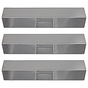 3-Pack BBQ Grill Heat Shield Plate Tent Replacement Parts for Brinkmann 810-9419-0 - Compatible Barbeque Stainless Steel Flame Tamer, Guard, Deflector, Flavorizer Bar, Vaporizer Bar, Burner Cover 15"