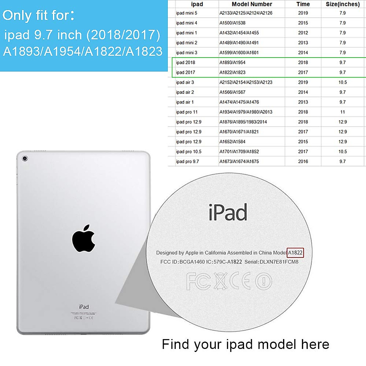 Aoub Case for iPad 6th/5th Generation 9.7 inch, Trifold Stand Auto Sleep/Wake Slim Smart Cover Frosted Translucent Soft TPU Shockproof Case with Pencil Holder for iPad 9.7 2018/2017, Purple