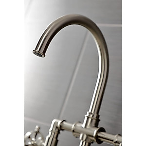 Kingston Brass KS2334RX Belknap Bridge Kitchen Faucet, Black Stainless
