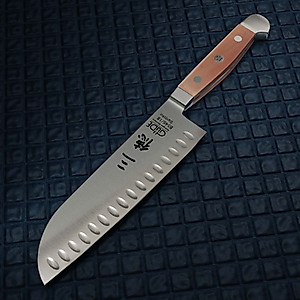 Güde Alpha Pear Series Hand Forged/Sharpened Santoku Knife, 7-in - Ice Hardened Steel - Made in Solingen, Germany Since 1910
