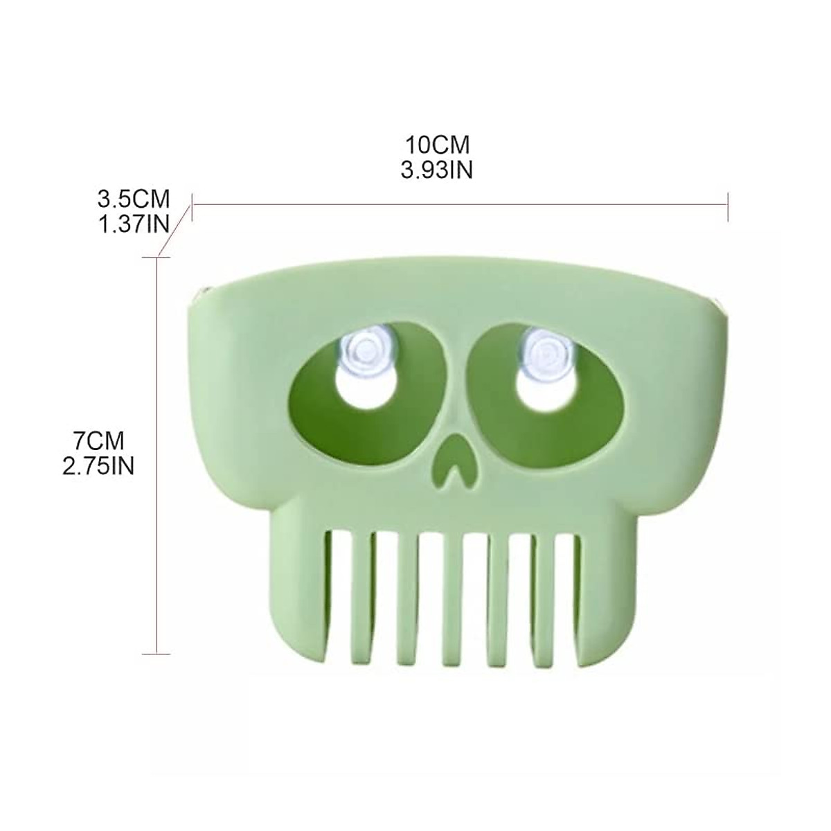JIAWEIIY Creative Skull Shape Sponge Holder Drain Rack for Kitchen Sink Suction Cup Plastic Brush Caddy Storage Box Shelf Liquid Drainer (B)