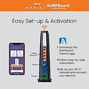 ARRIS SURFboard SBG8300 DOCSIS 3.1 Gigabit Cable Modem & AC2350 Wi-Fi Router | Comcast Xfinity, Cox, Spectrum & more | Four 1 Gbps Ports | 1 Gbps Max Internet Speeds | 4 OFDM Channels 2 Year Warranty