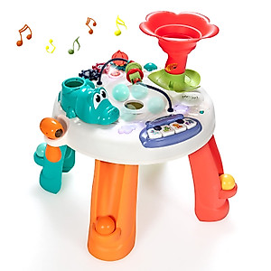 HONEY JOY Activity Table for Toddlers 1-3, Music Learning Table w/Fun Piano, Music&Lights, 3 Ball Games, Kids Discover Explore Activity Center, Baby Early Development Activity Toy for Boys Girls