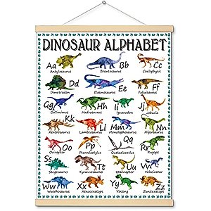 Dinosaur Alphabet Chart Hanger Painting Dinosaur Classroom Posters and Decorations Dinosaur Theme Educational Poster A to Z Dinosaur Names Alphabet Learning Chart for Preschool and Kindergarten