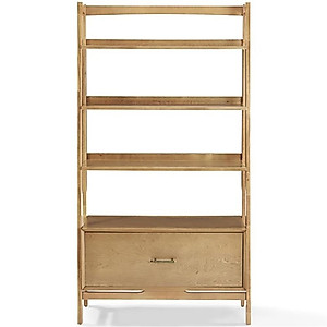 Crosley Furniture Landon Large Bookshelf Etagere, Bookcase Storage with Shelves and File Drawer, Acorn