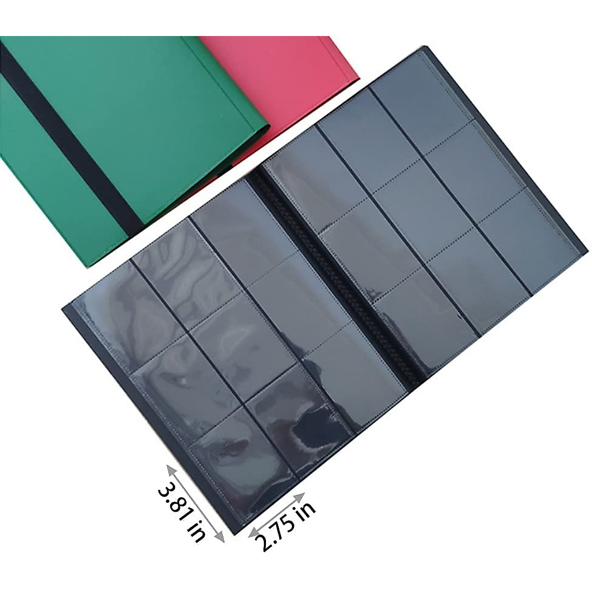 Trading Cards Album Binder, JARAGAR 9 Pockets PU Leather Card Binder Holder 20 Sheets Band Closure Card Storage Case Holds up to 360 Cards Fit for TCG Baseball Football Cards