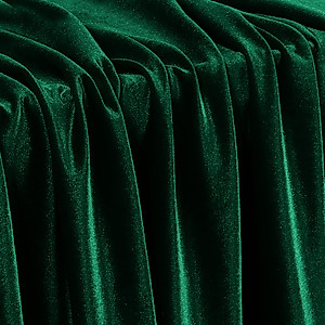 KKJIAF Hunter Green Stretch Velvet Fabric 60 Inch Wide, 1 Yard Soft Stretchy Fabric for Sewing Clothes, Apparel, Costume, Crafts - 90% Polyester 10% Spandex