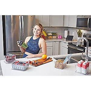 iDesign Plastic BPA-Free Pantry Food Storage Organizer Bin with Air-Tight Hinged Lid, 1.5 Quart Container for Kitchen, Fridge, Freezer, Cabinet, 5.5" x 6.6" x 3.7" - Clear