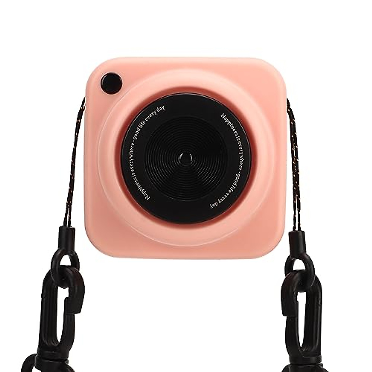 Raguso Necklace Fan, Vintage Camera Shape Lightweight HandsFree Hanging Neck Fan Low Noise Adjustable Indoor for Travel (Pink)