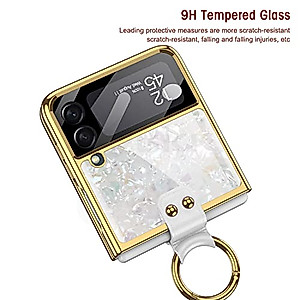 EAXER for Samsung Galaxy Z Flip 3 5G Case, Camera Lens Protection Ring Holder Case Luxury Plating Shockproof Phone Case Cover (Purple)