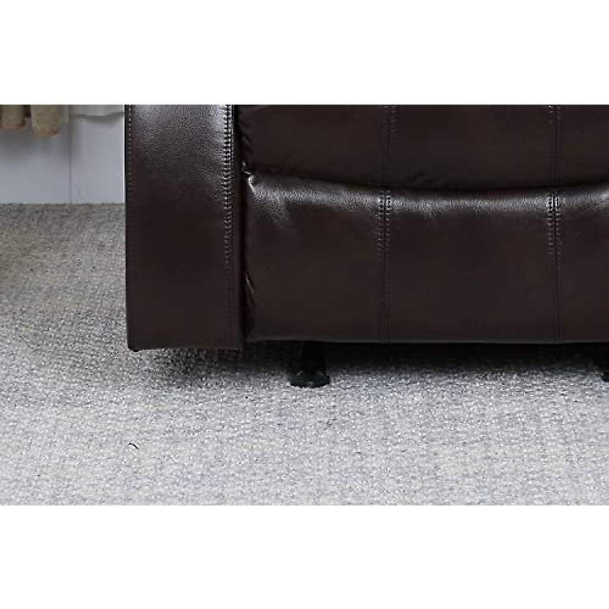 Blackjack Furniture Portico Leather Air Mid Century Modern Living Room Reclining, Den Loveseat, Brown