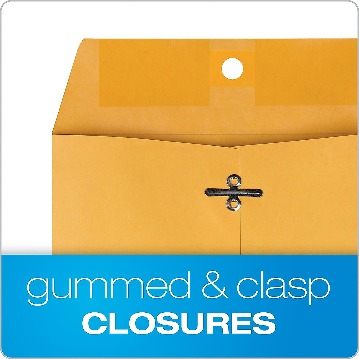 Quality Park 6 x 9 Clasp Envelopes, Clasp and Gummed Closures for Storing or Mailing, 28 lb Kraft Paper, 100 per Box (QUA37855)