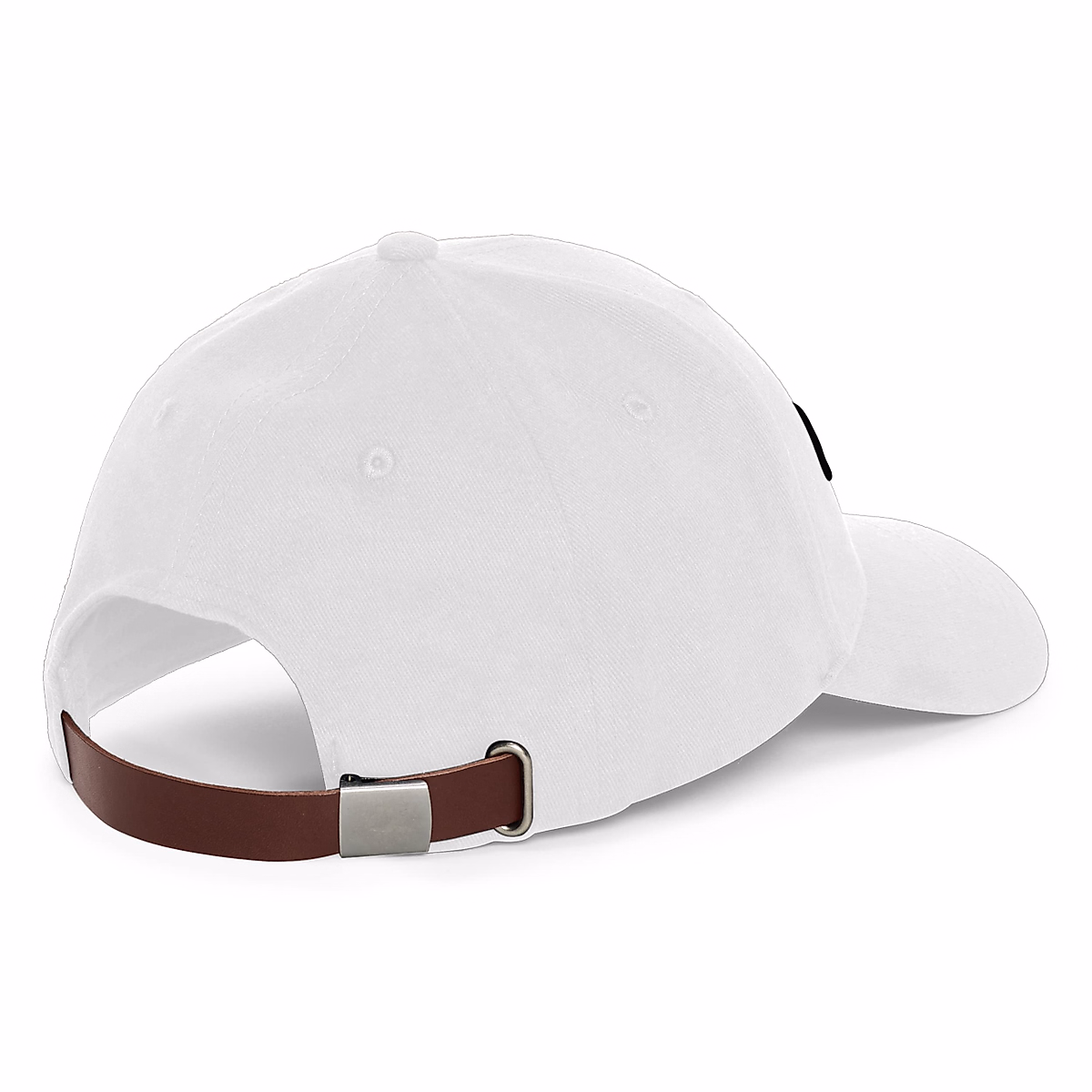 Champion Hat, Classic Cotton Twill, Baseball, Adjustable Leather Strap Cap for Men, White 3D Script, One Size
