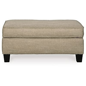 Signature Design by Ashley Almanza Traditional Rectangular Oversized Accent Ottoman, Beige