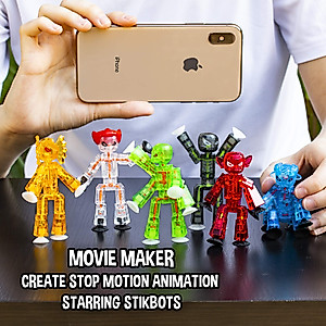 StikBot Zing Monsters, Complete Set of 6 Poseable Monster Action Figures, Includes Giggles, Goblin, Insector, Grim, Aquafang and Kyron