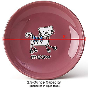 PetRageous 11035 Silly Kitty Dishwasher and Microwave Stoneware Cat Saucer 5-Inch Diameter 2.5-Ounce Capacity for Wet or Dry Cat Food Great For All Cats, Pink